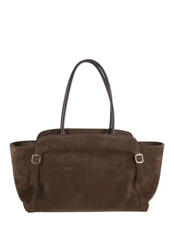 Santoni Suede Shoulder Bag - Brown