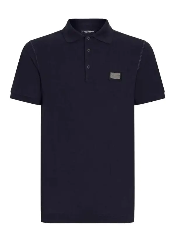 Dolce & Gabbana Polo Shirt With Applique - Blue