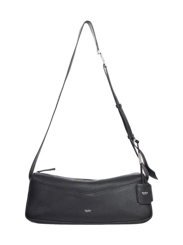 Max Mara Grained Leather Cross Body Bag - Black