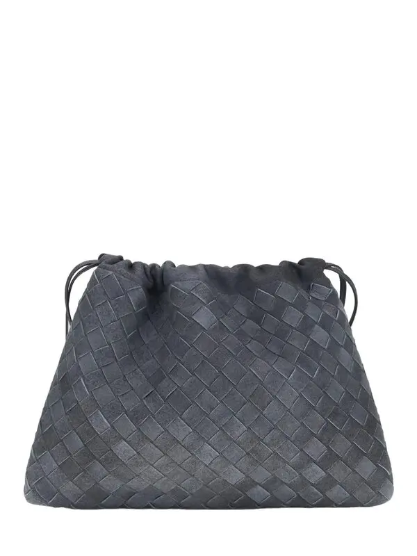 Bottega Veneta Intrecciato Suede Pouch - Gray