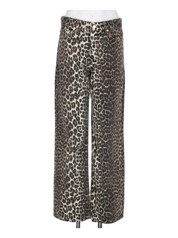 GANNI Animal Print Wide Leg Jeans - Multicolor