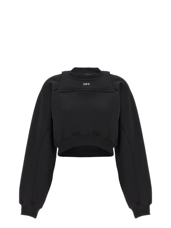 Off-White Cropped Sweatshirt - Multicolor
