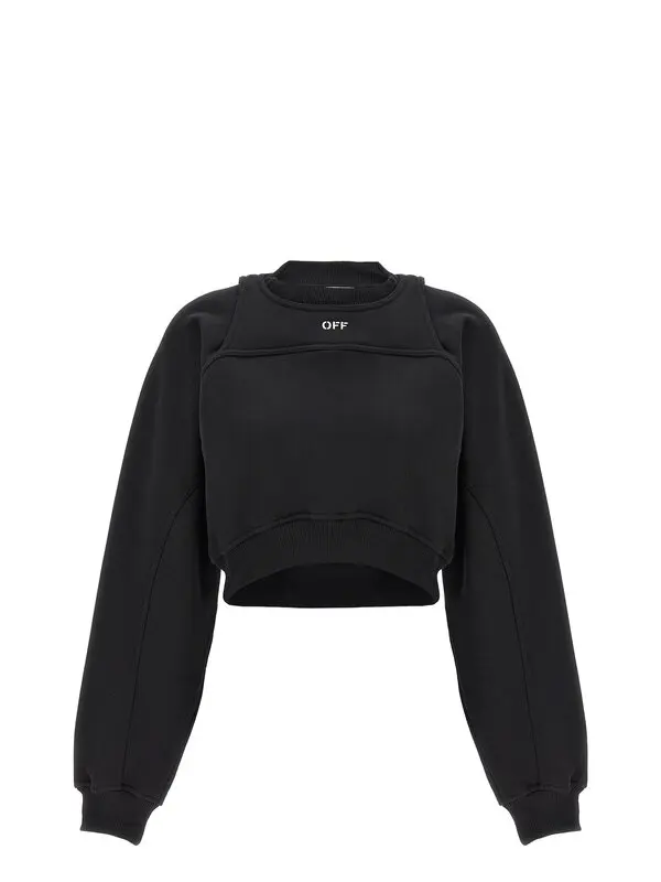 Off-White Cropped Sweatshirt - Multicolor
