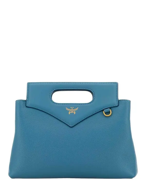 Mcm Leather Soft Diamond Handbag - Blue
