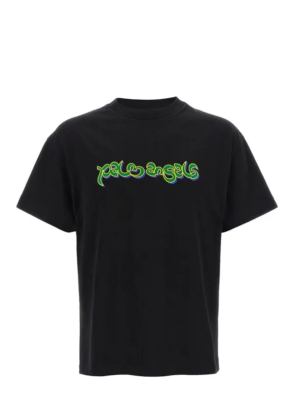 Palm Angels Thai Logo' T-shirt - Black
