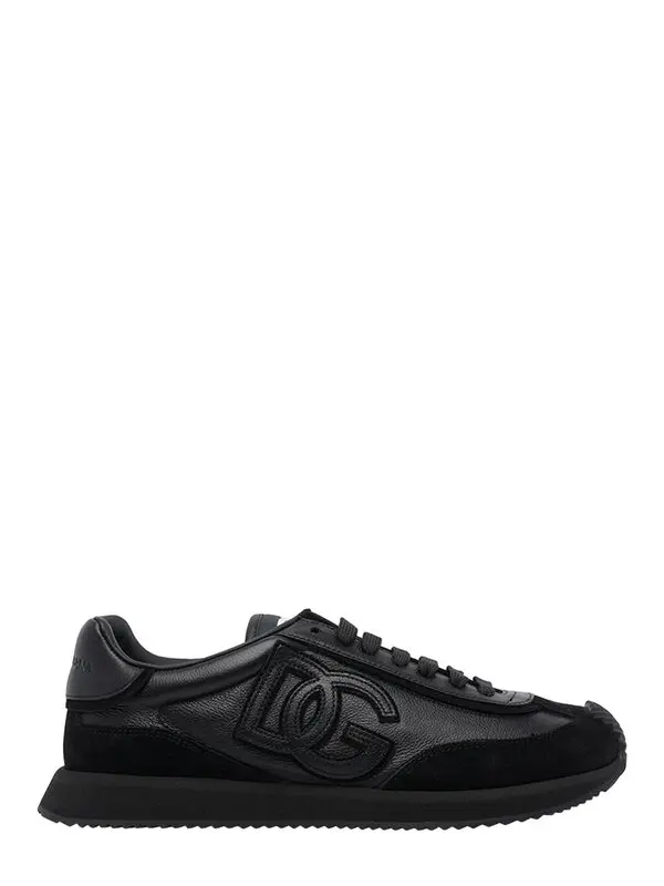 Dolce & Gabbana Leather And Suede Cushion Sneakers - Black