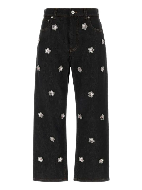 Marni Embellished Straight Leg Jeans - Blue