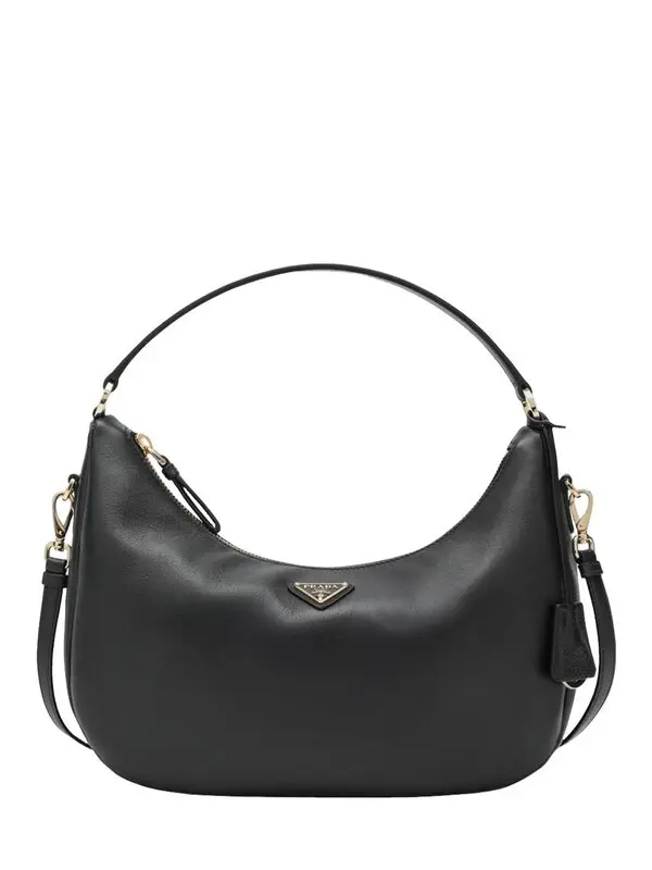 Prada Leather Hobo Bag - Black