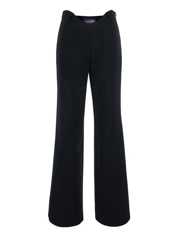 JEAN PAUL GAULTIER Black Pants With Wavy Waist In Tech Fabric For - Multicolor