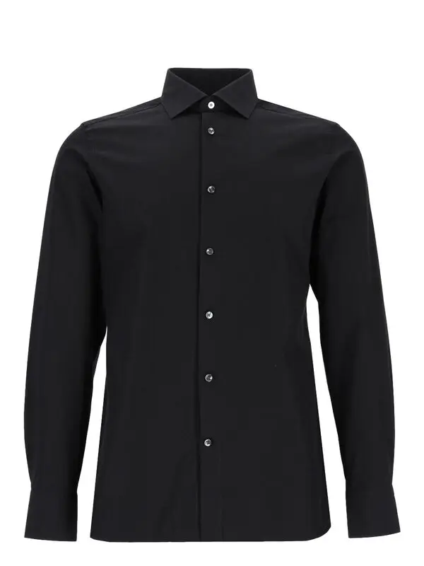 Zegna Trofeo Cotton Shirt - Black