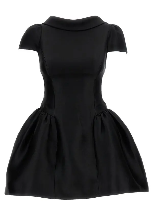 SELF-PORTRAIT Taffeta Collared Mini Dress - Multicolor