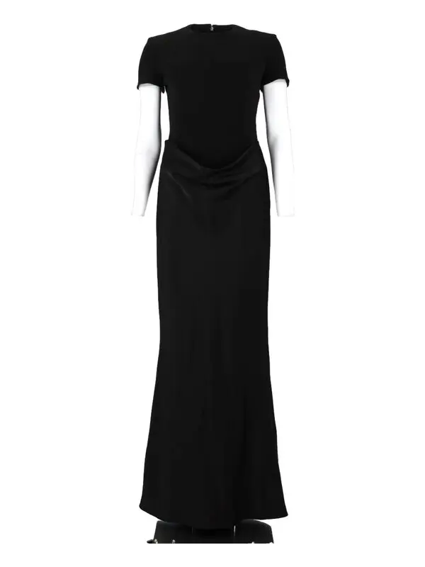 ROTATE BY BIRGER CHRISTENSEN Abito Lungo Con Maniche Corte E Drappeggio - Black