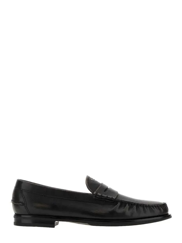 Prada Leather Loafers - Black