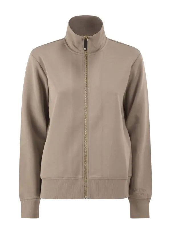 Max Mara Carezza High-neck Zip-up Sweatshirt - Cream