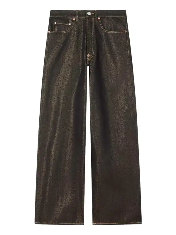 Kenzo Wide-leg Cuffed Japanese Denim Jeans - Black