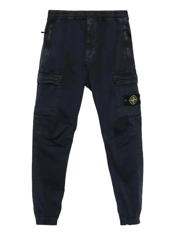 Stone Island Tapered Cargo Trousers - Blue