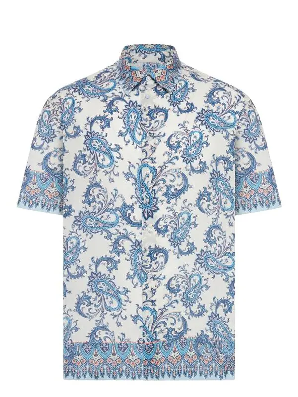 Etro Oversized Cotton Muslin Shirt With Floral Paisley Pattern - Multicolor