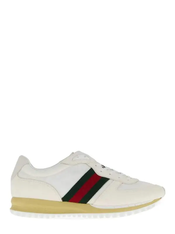 Gucci Calf Skin And Polyamide Sneakers - White