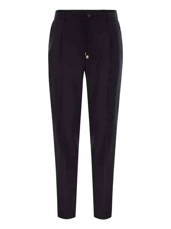 Peserico Virgin Wool Trousers - Blue