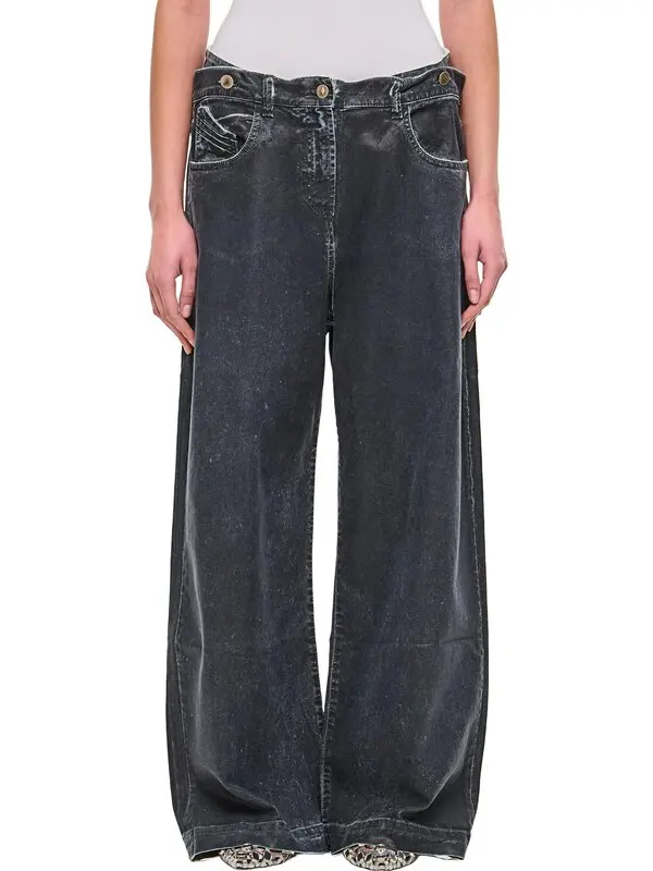 Attico Mat Coated Canvas Long Pant - Multicolor