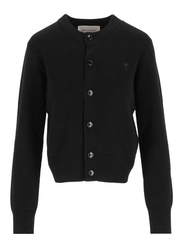 AMI Paris Knitted Cardigan - Black