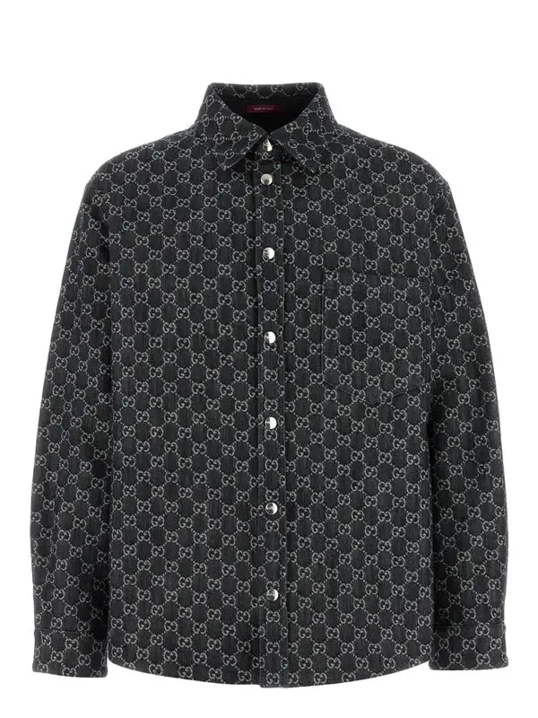 Gucci Embrodiered Denim Reversible Shirt - Multicolor