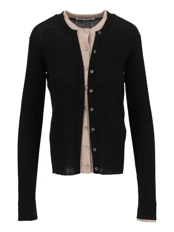 Acne Studios Layered Button-up Cardigan - Black
