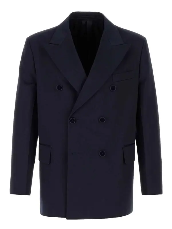 Prada Cotton Double-breasted Blazer - Blue