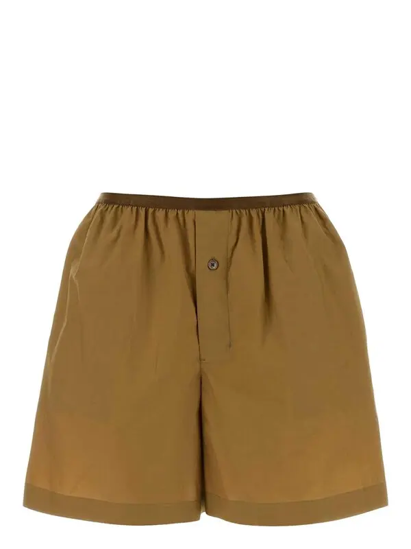 LEMAIRE Camel Poplin Shorts - Brown