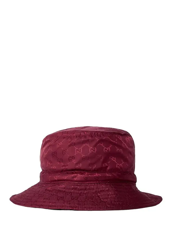 Gucci Logo Motif Bucket Hat - Red