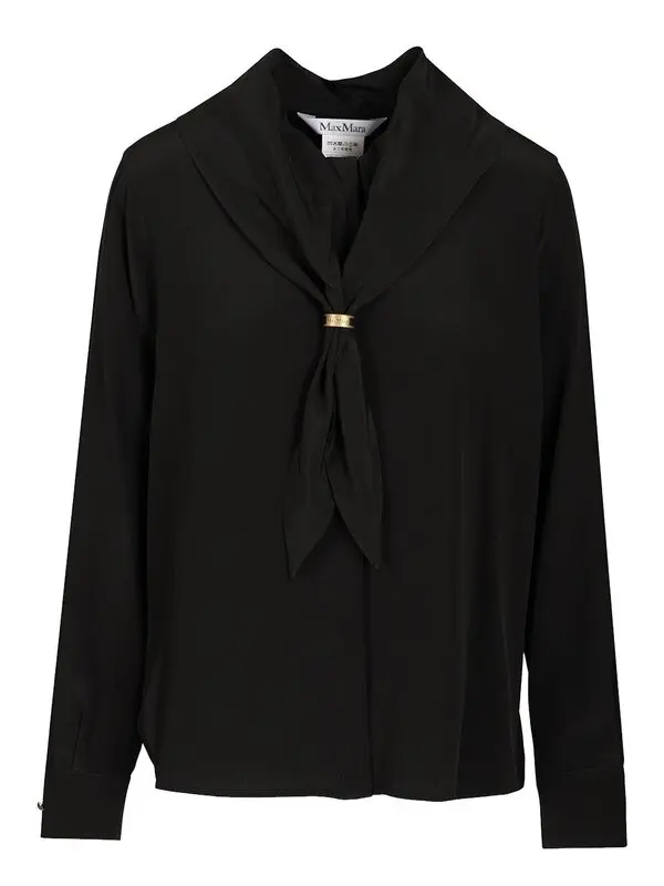 Max Mara Silk Scarf Shirt - Black
