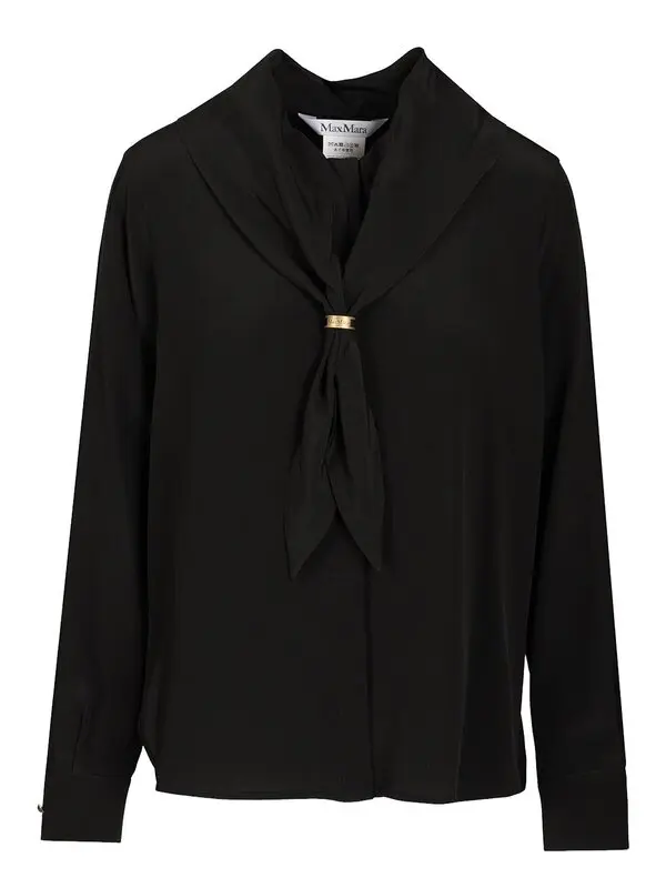 Max Mara Silk Scarf Shirt - Black