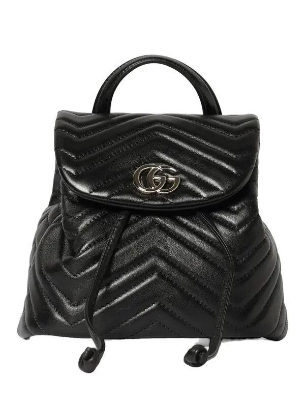 Gucci Gg Marmont Chevron Quilted Nappa Backpack - Black