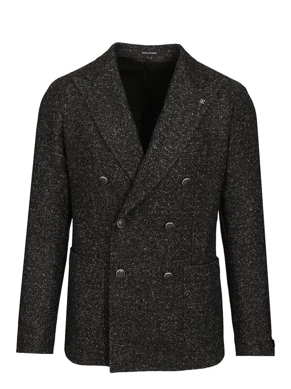 Tagliatore Montecarlo Double-breasted Bouclé Jacket - Black