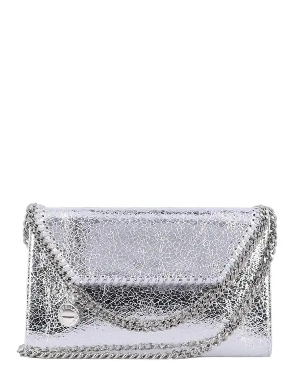 Stella McCartney Falabella Crackle-effect Crossbody Bag - Silver