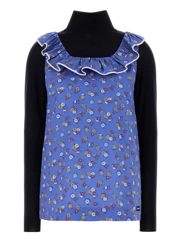 Miu Miu Printed Poplin Top - Multicolor