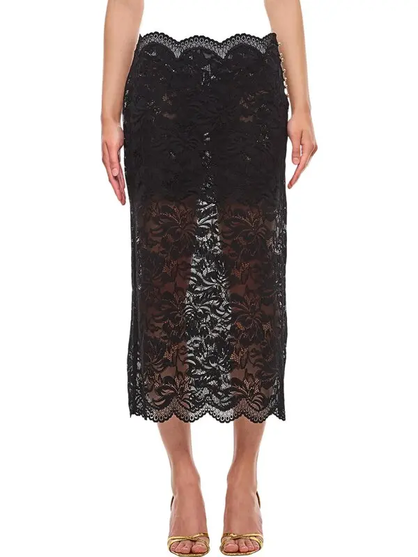 Rabanne Lace Midi Skirt - Multicolor