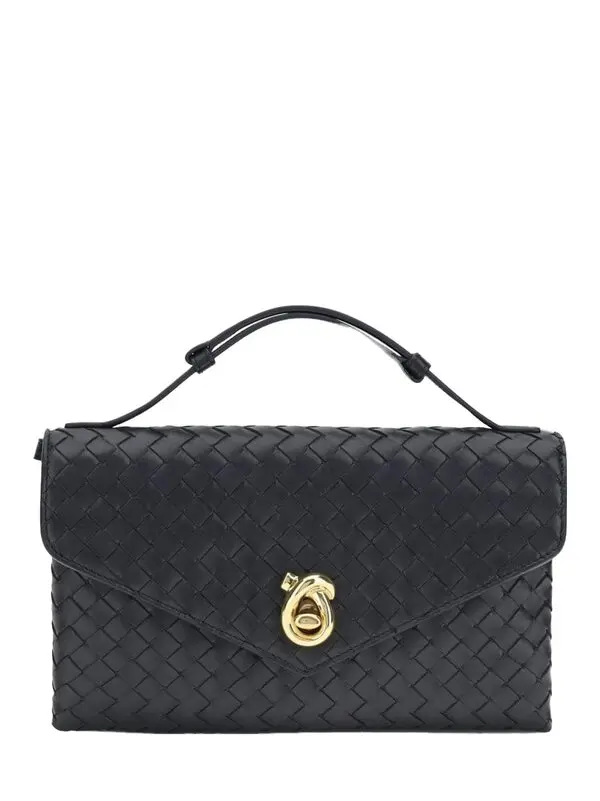 Bottega Veneta Knot Lock Woven Leather Bag - Blue