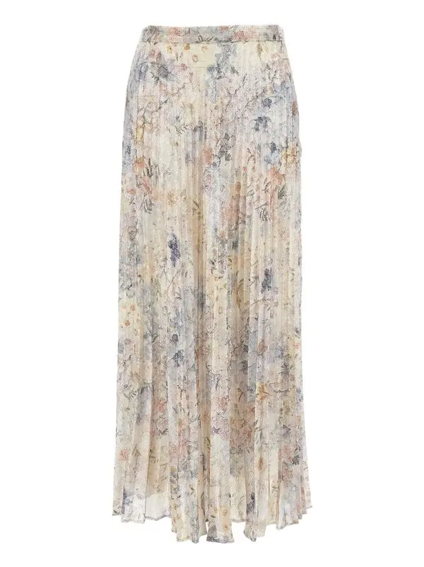 GOLDEN GOOSE Pleated Floral Skirt - Multicolor
