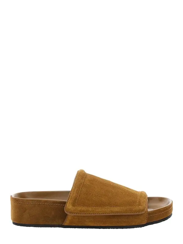 Phoebe Philo Brown Sandals With Adjustable Velcro Strap In Suede For - Multicolor