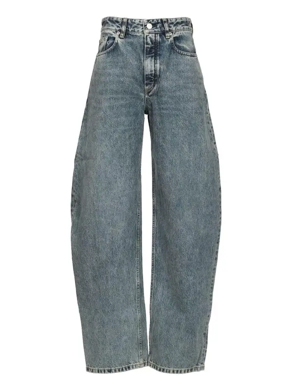 Alaïa Curved Denim Jeans - Blue