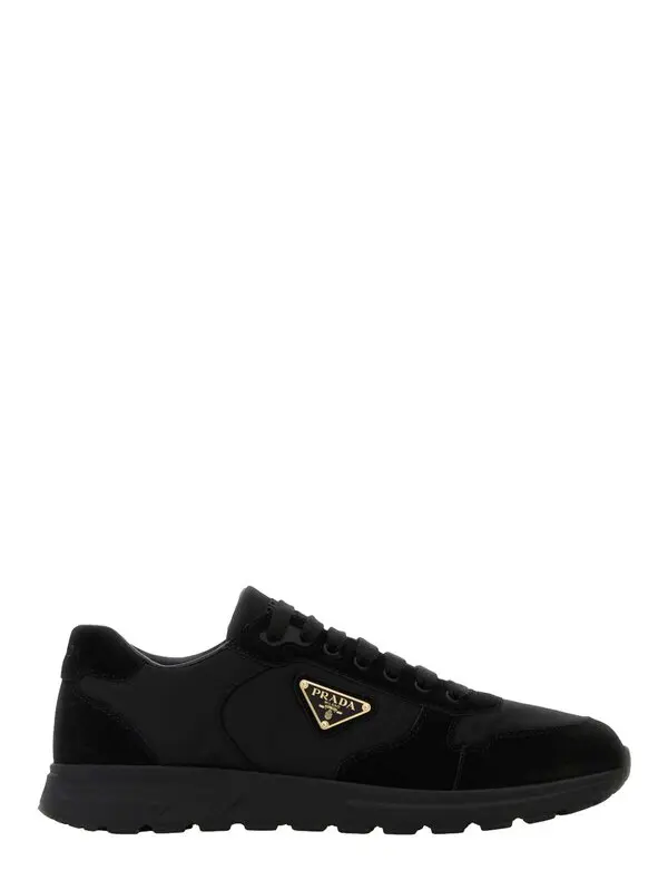 Prada Re-nylon And Suede Sneakers - Black