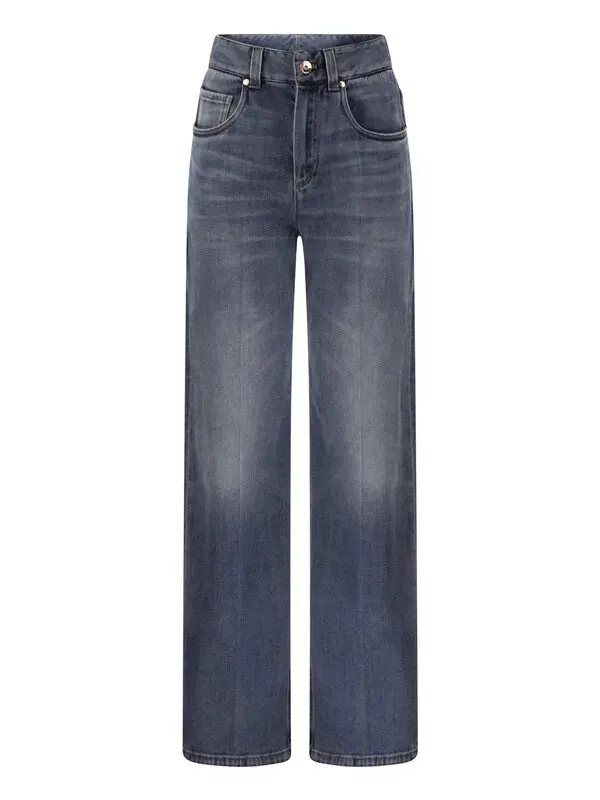 Brunello Cucinelli Wide-leg Stretch Denim Jeans - Multicolor