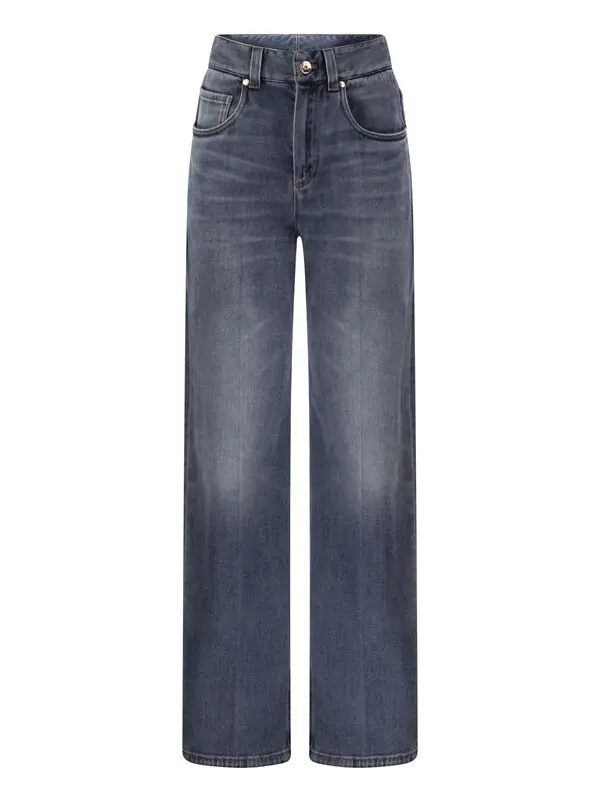 Brunello Cucinelli Wide-leg Stretch Denim Jeans - Multicolor