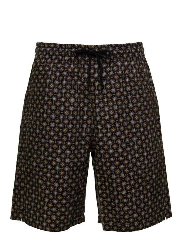 A.p.c. Vincento' Bermuda Shorts With All-over Print In Cotton - Multicolor