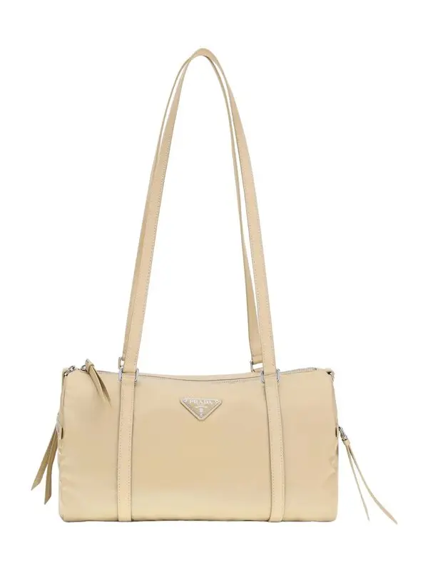 Prada Re-nylon And Leather Shoulder Bag - Cream