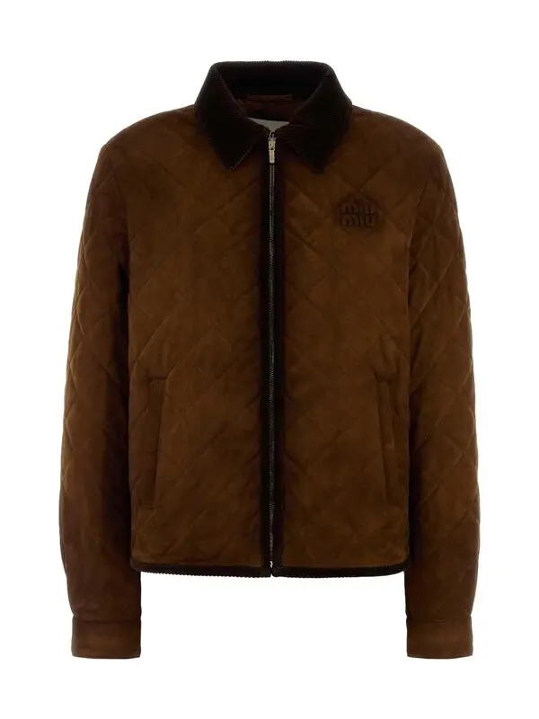 Miu Miu Suede Jacket - Brown