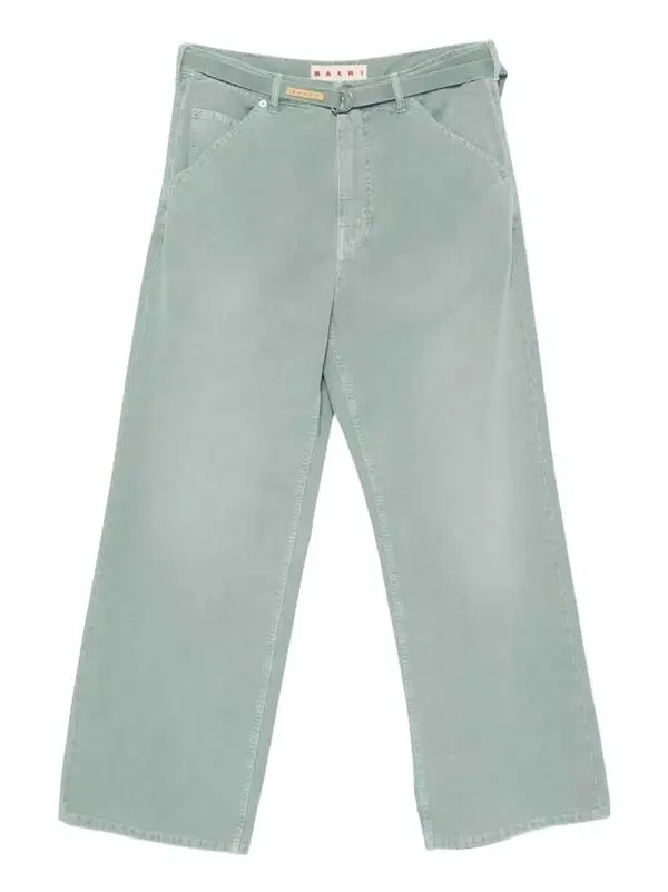 Marni Wide-leg Trousers With Belt - Blue