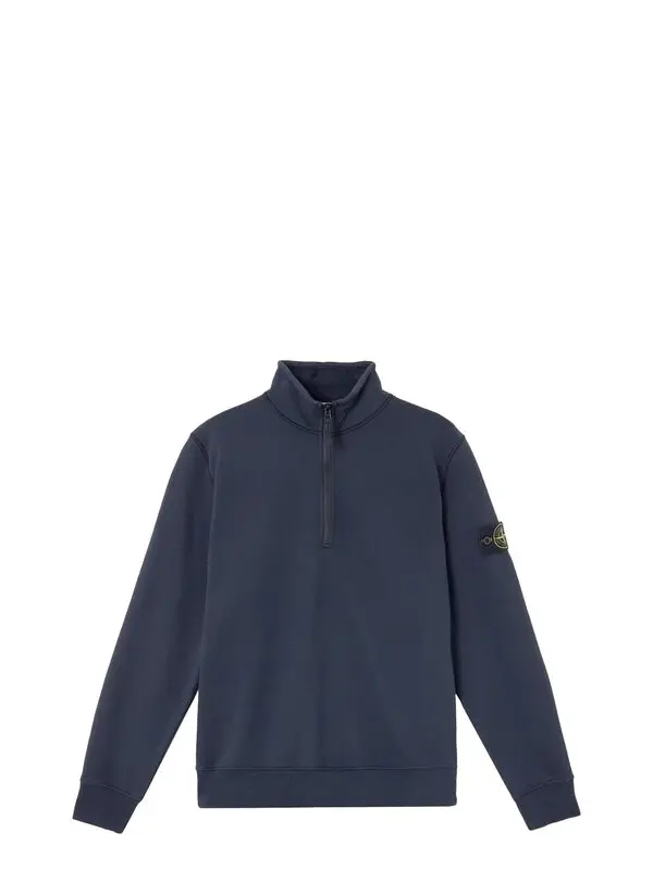 Stone Island Cotton Sweatshirt With Side Logo Patch - Multicolor