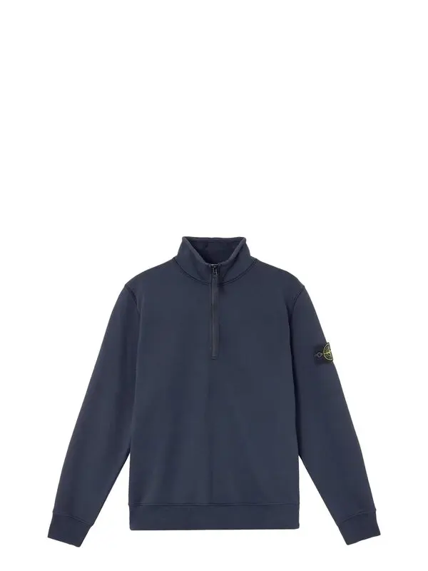 Stone Island Cotton Sweatshirt With Side Logo Patch - Multicolor